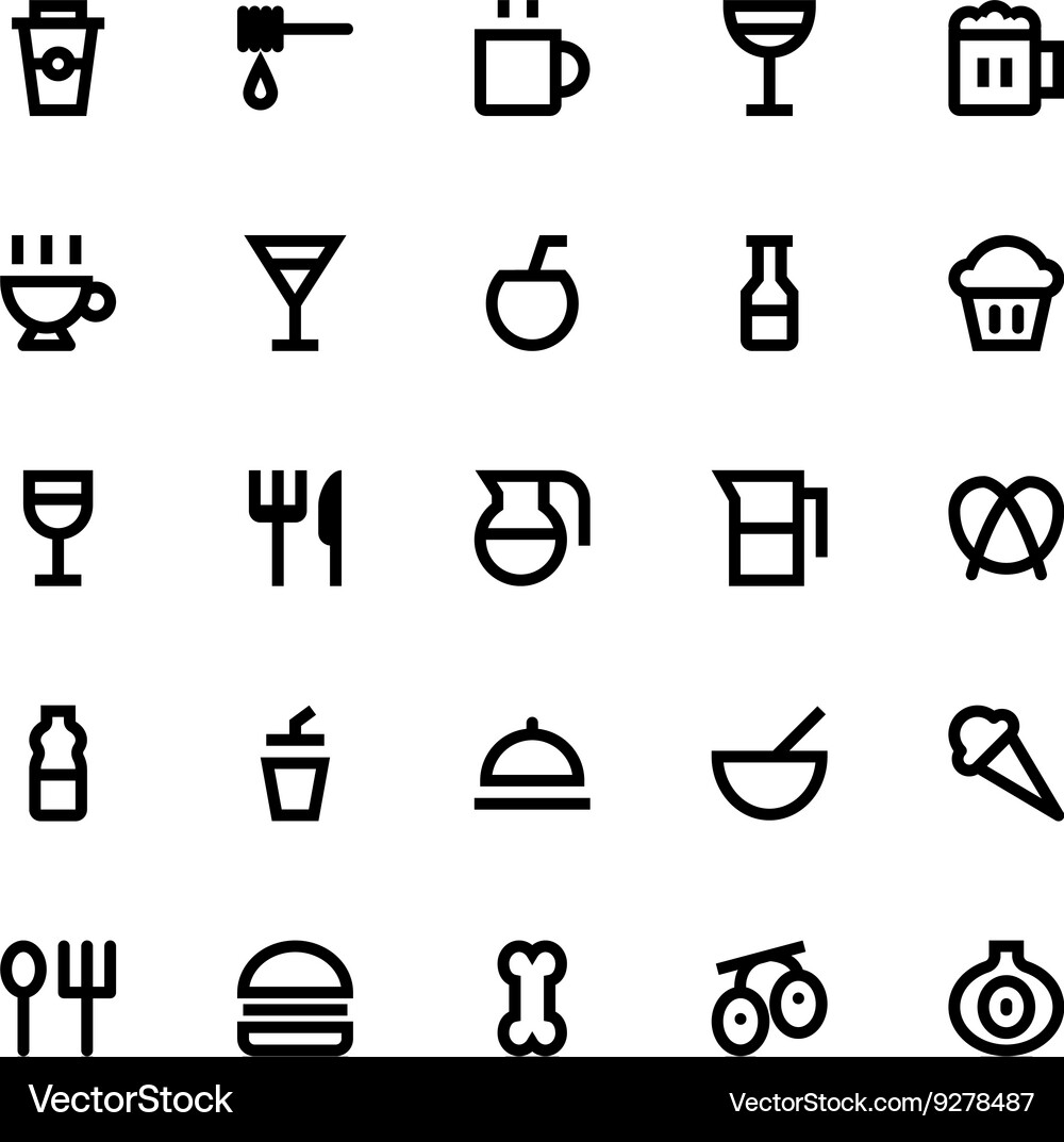 Food and drinks icons 1 Royalty Free Vector Image