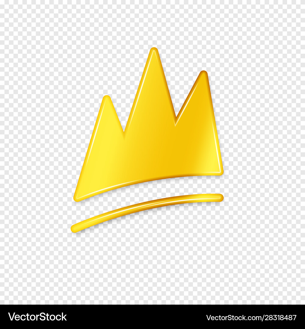 Golden crown with shadow on a transparent Vector Image