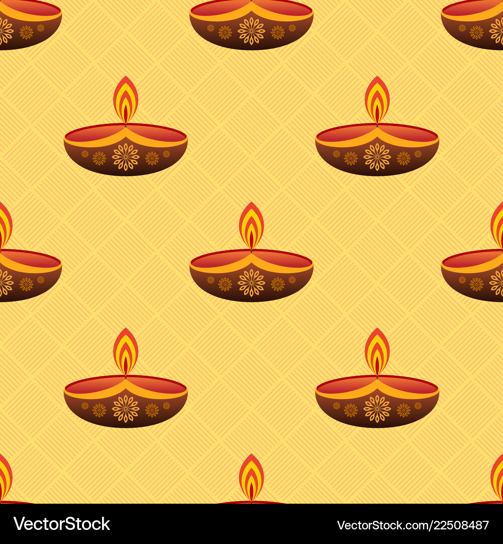 Happy diwali festival seamless pattern Royalty Free Vector