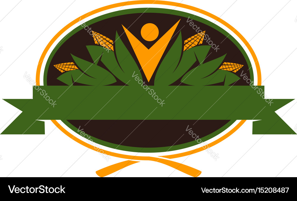Health corn ribbon blank template Royalty Free Vector Image