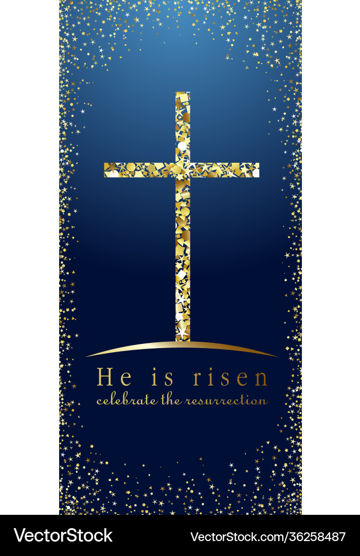 Hi is risen shine cross euroflyer Royalty Free Vector Image