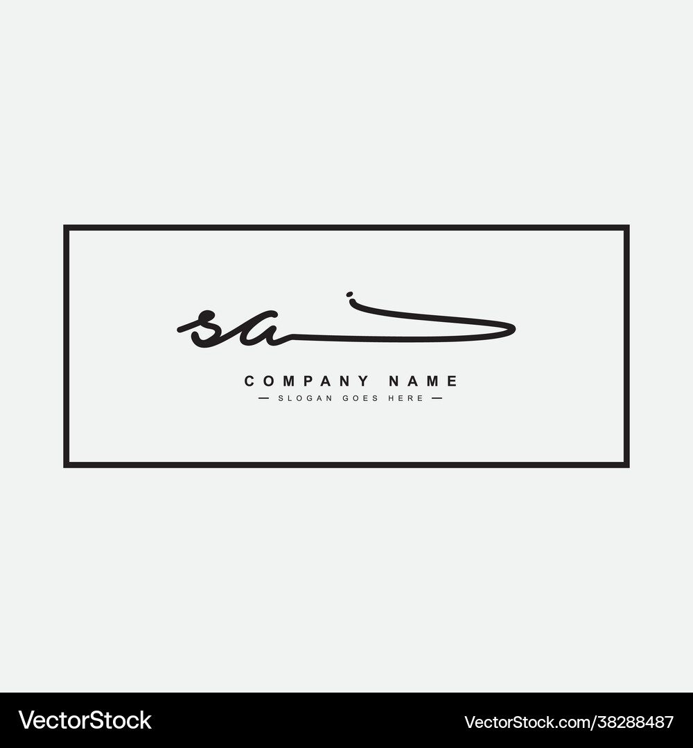 Initial letter sa logo - hand drawn signature logo