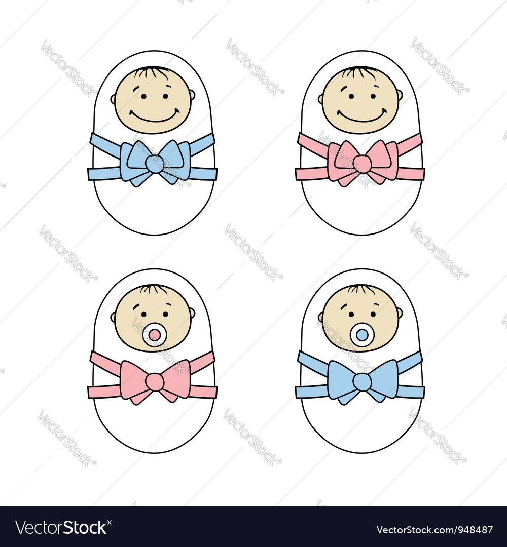 Newborns babies Royalty Free Vector Image - VectorStock