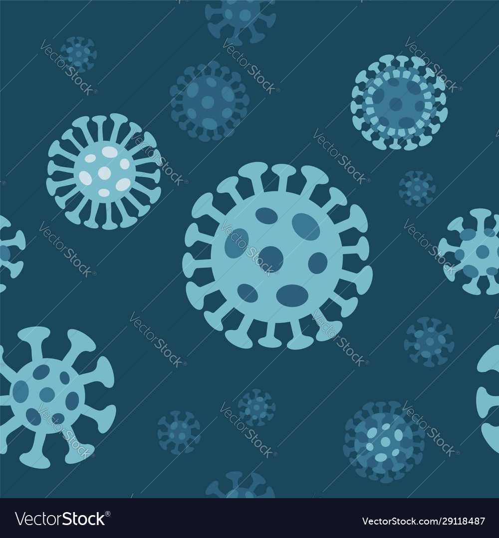 Seamless pattern coronavirus cov under a Vector Image