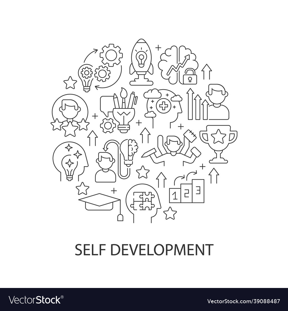Self development abstract linear concept layout Vector Image