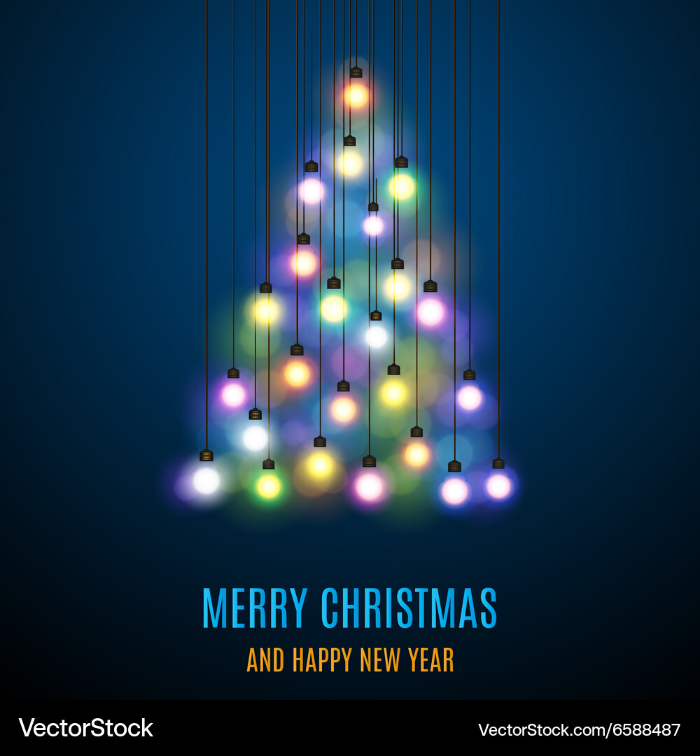 Shiny christmas tree Royalty Free Vector Image