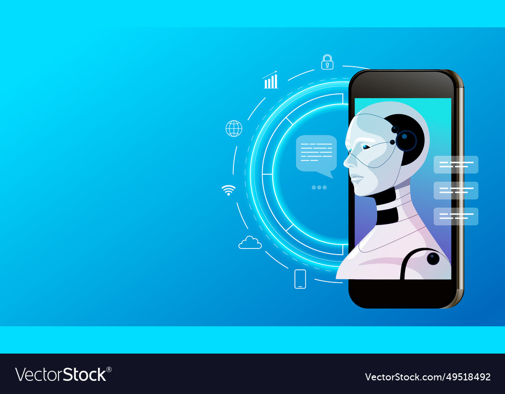 Artificial intelligence chat bot technology Vector Image
