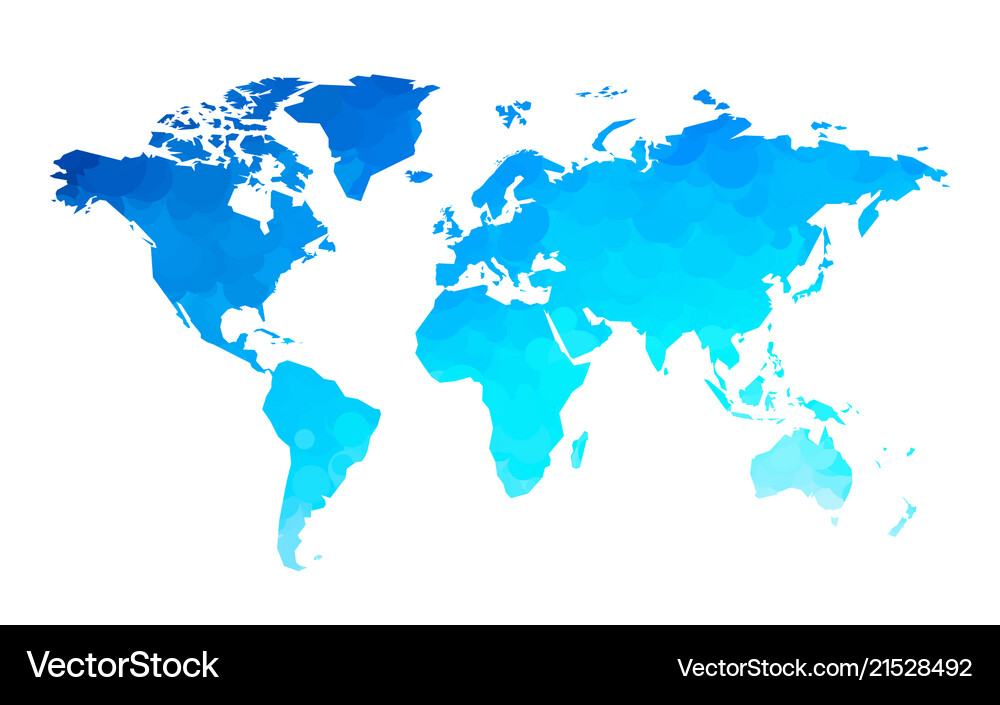 Blue Circle World Map Background Royalty Free Vector Image