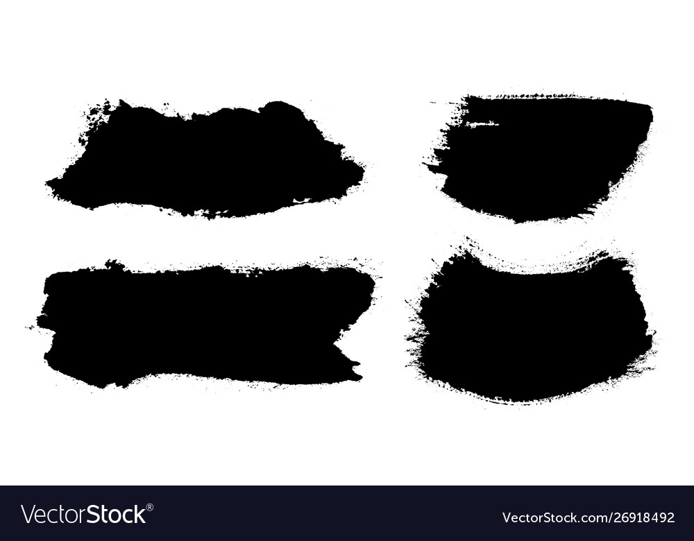 Brush strokes paintbrush set grunge Royalty Free Vector