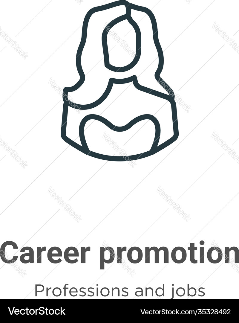 Career promotion outline icon thin line black Vector Image