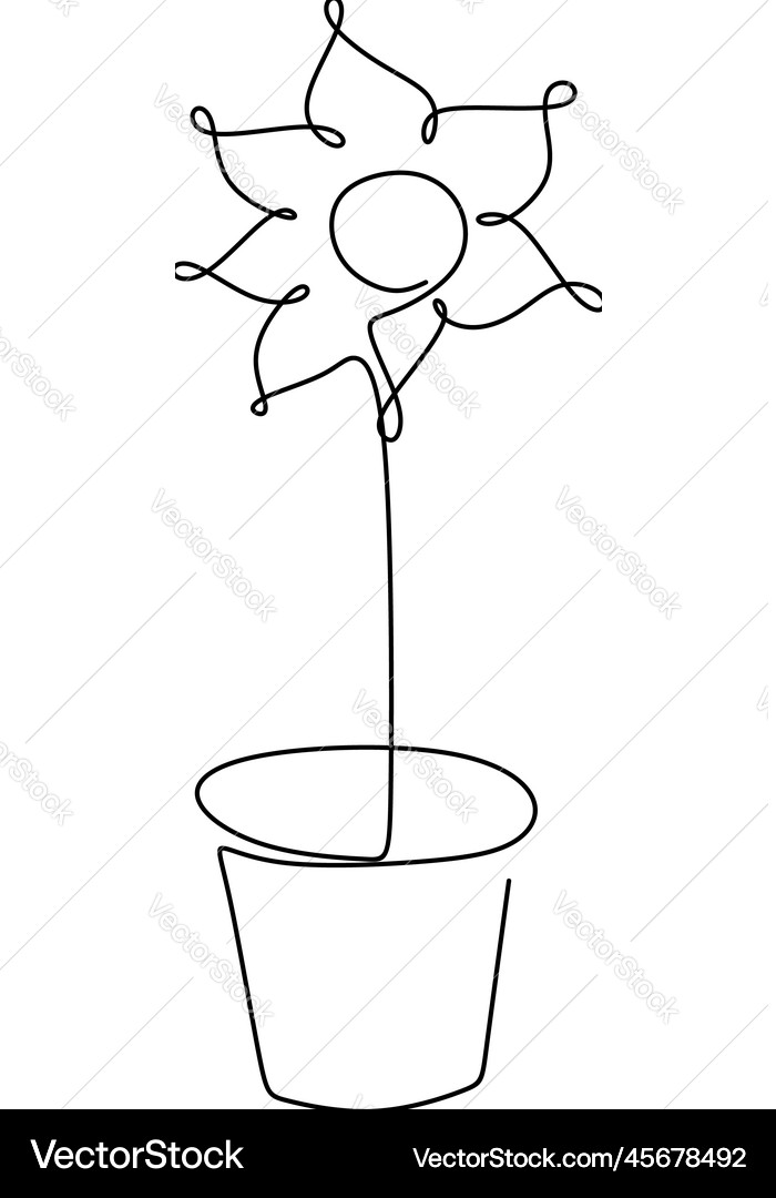 Continuous line drawing of beautiful flowers Vector Image