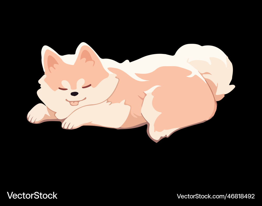 Cute welsh corgi having a nap snugly curled Vector Image