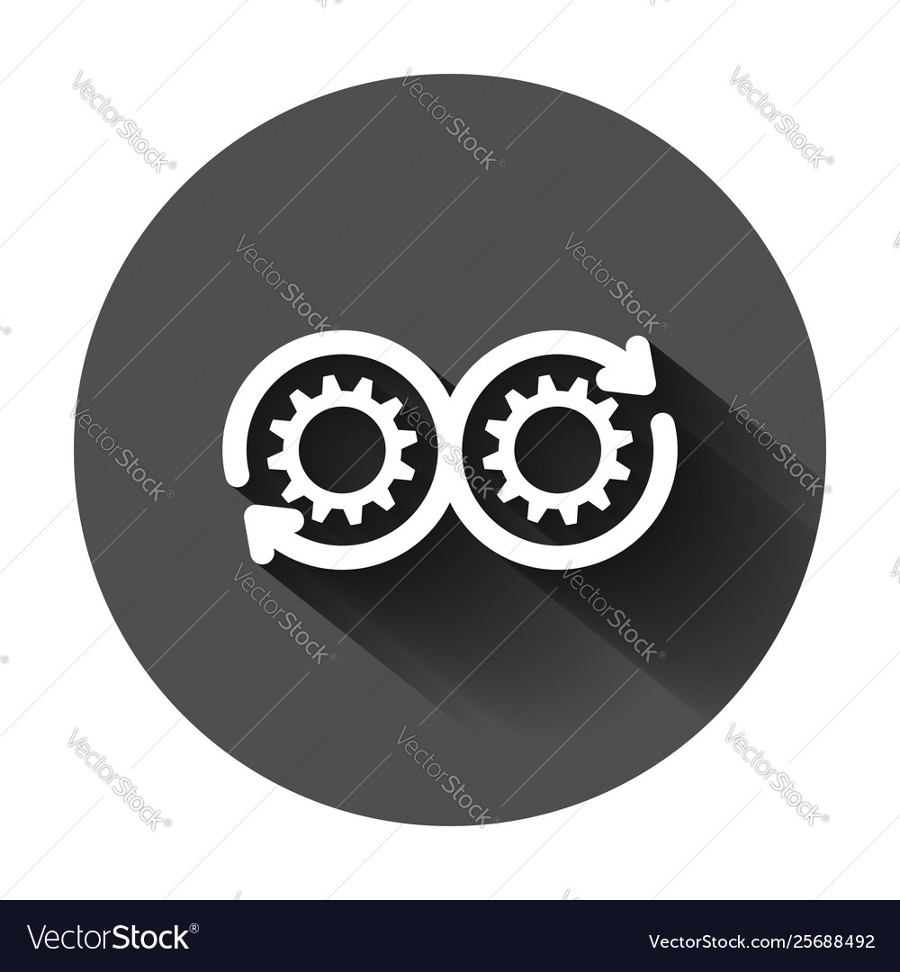 Development icon in flat style devops on black Vector Image