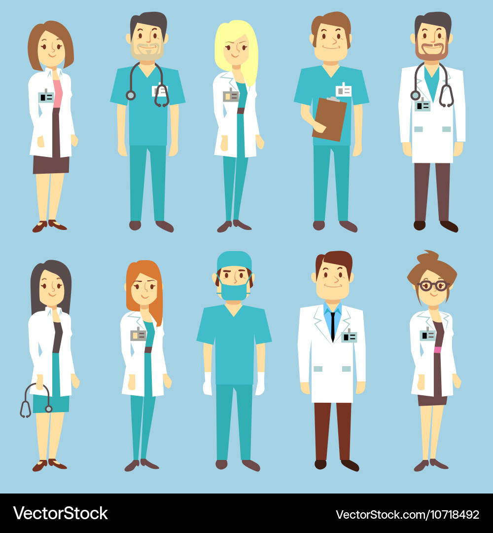 Doctors nurses medical staff people Royalty Free Vector