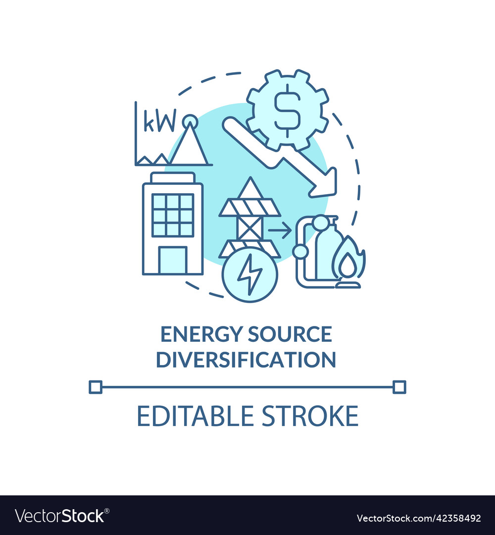 Energy source diversification turquoise concept Vector Image