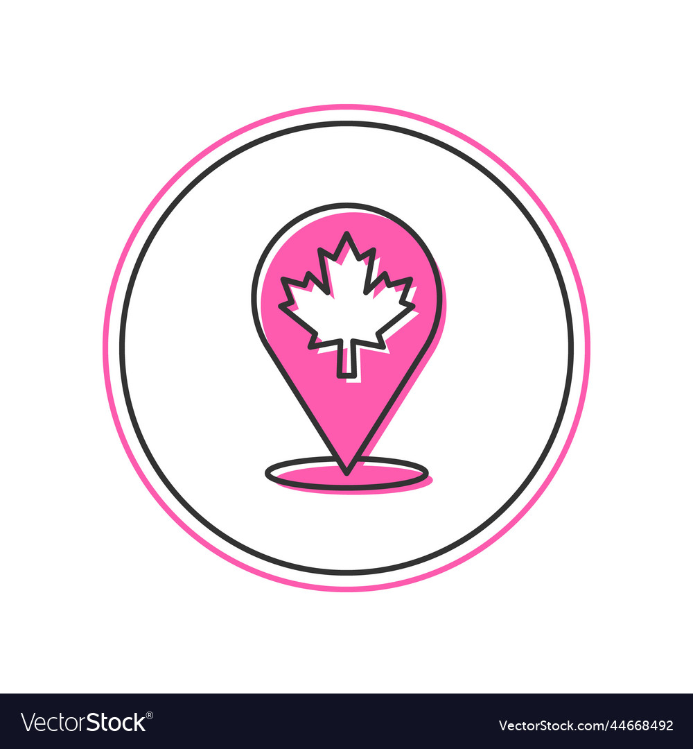 Filled outline canadian maple leaf icon isolated Vector Image
