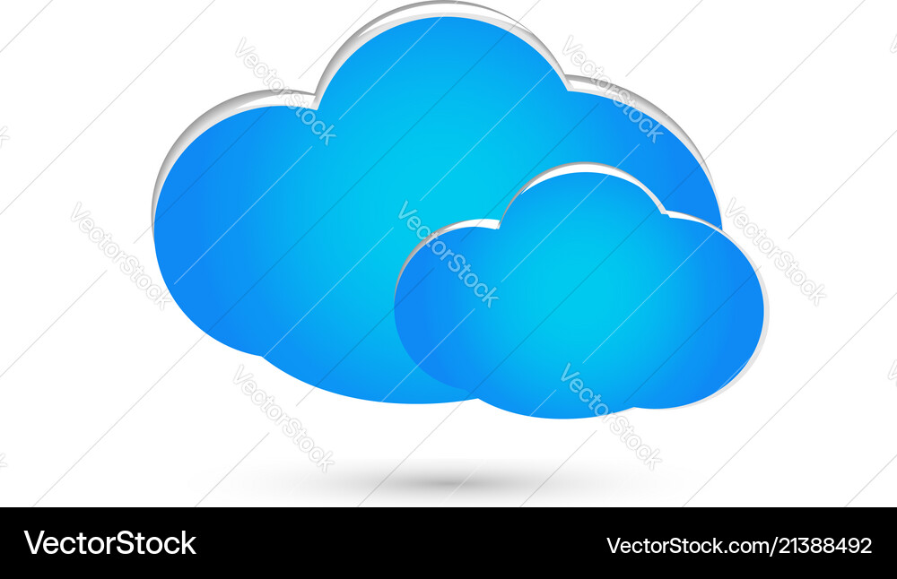 Group of blue clouds isolated icon Royalty Free Vector Image