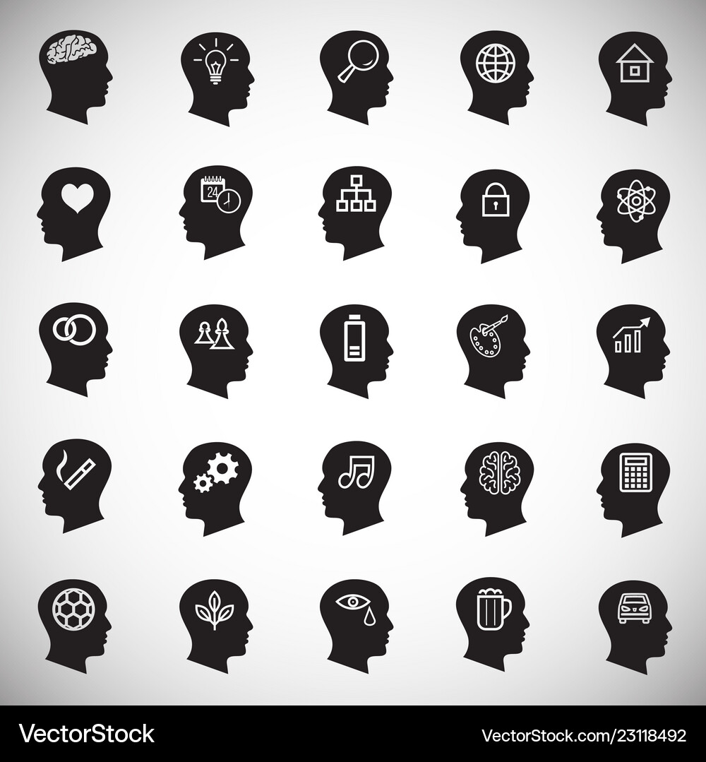 People thoughts icons set on white background Vector Image