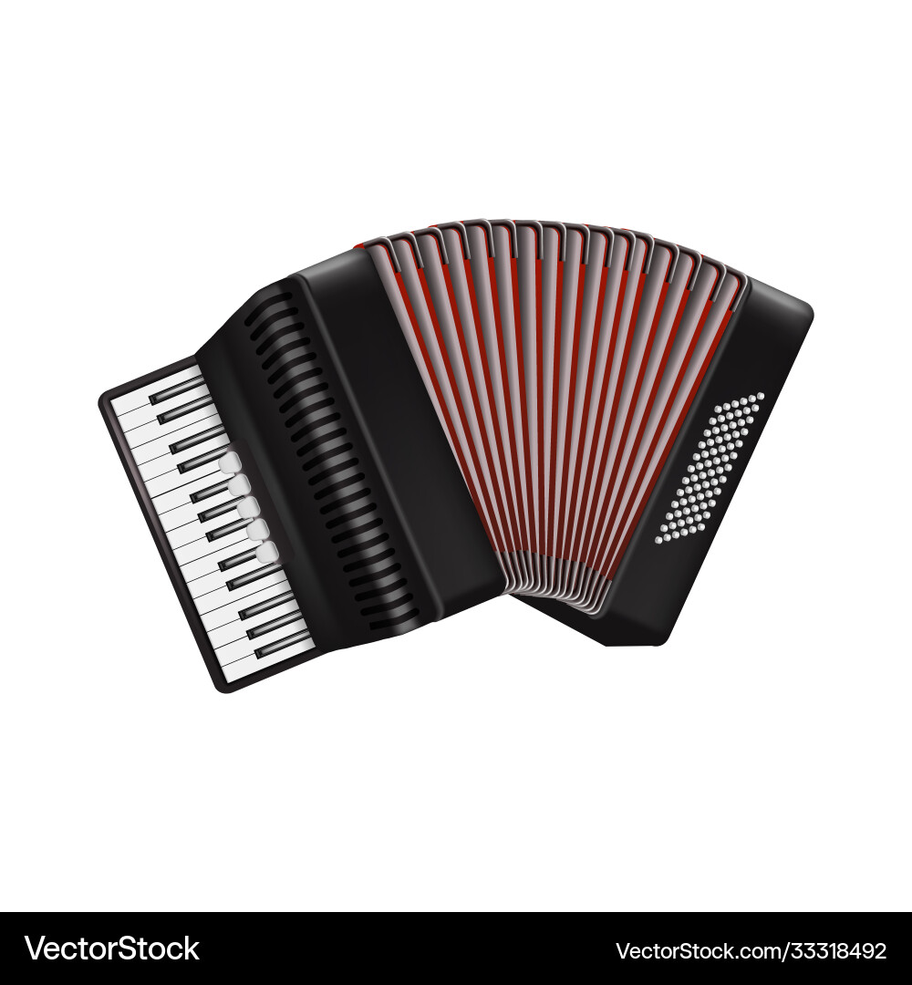 Realistic 3d detailed bayan accordion Royalty Free Vector