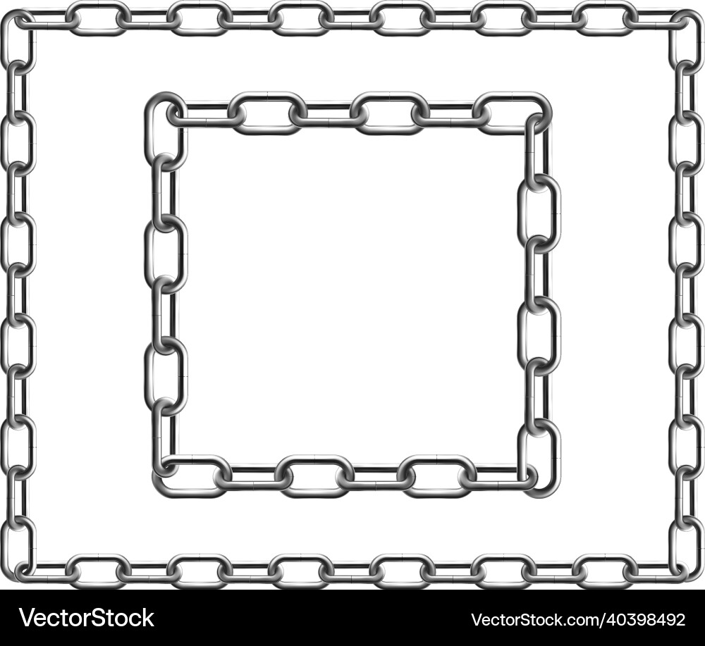 Rectangular silver chain frame Royalty Free Vector Image