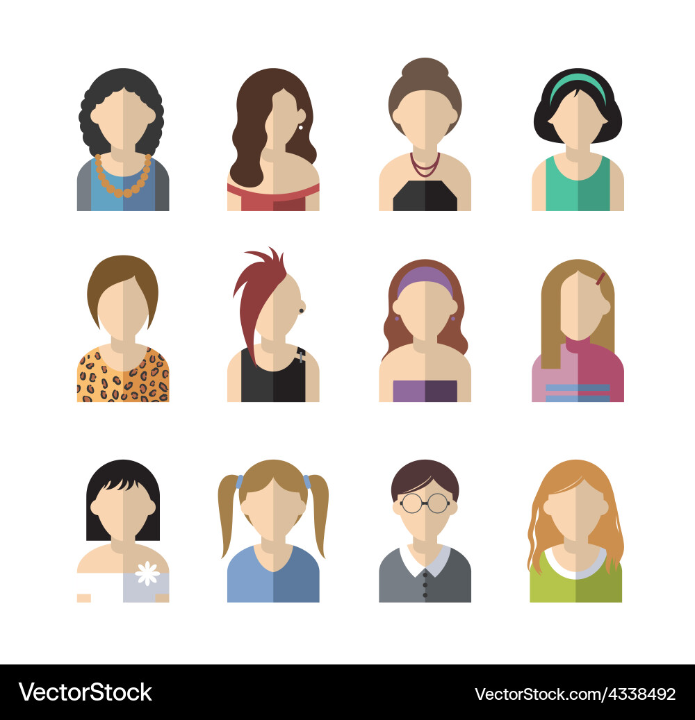 Set of flat people icons Royalty Free Vector Image