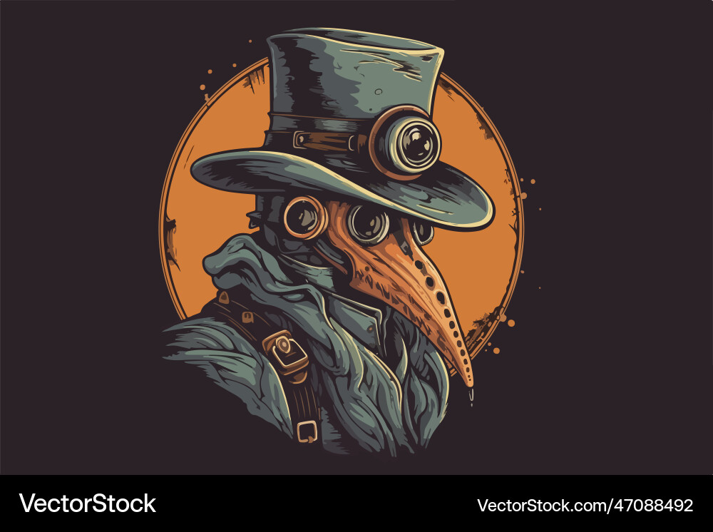 Steampunk plague doctor vintage Royalty Free Vector Image