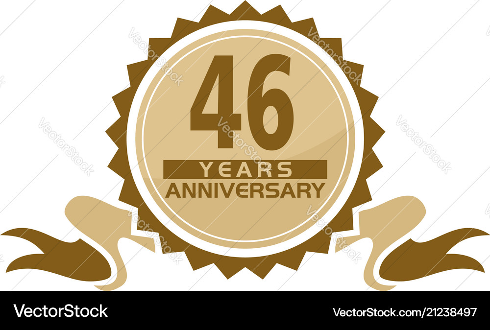 46 years ribbon anniversary Royalty Free Vector Image