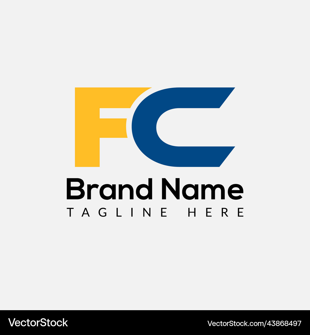 Abstract fc letter modern initial lettermarks logo