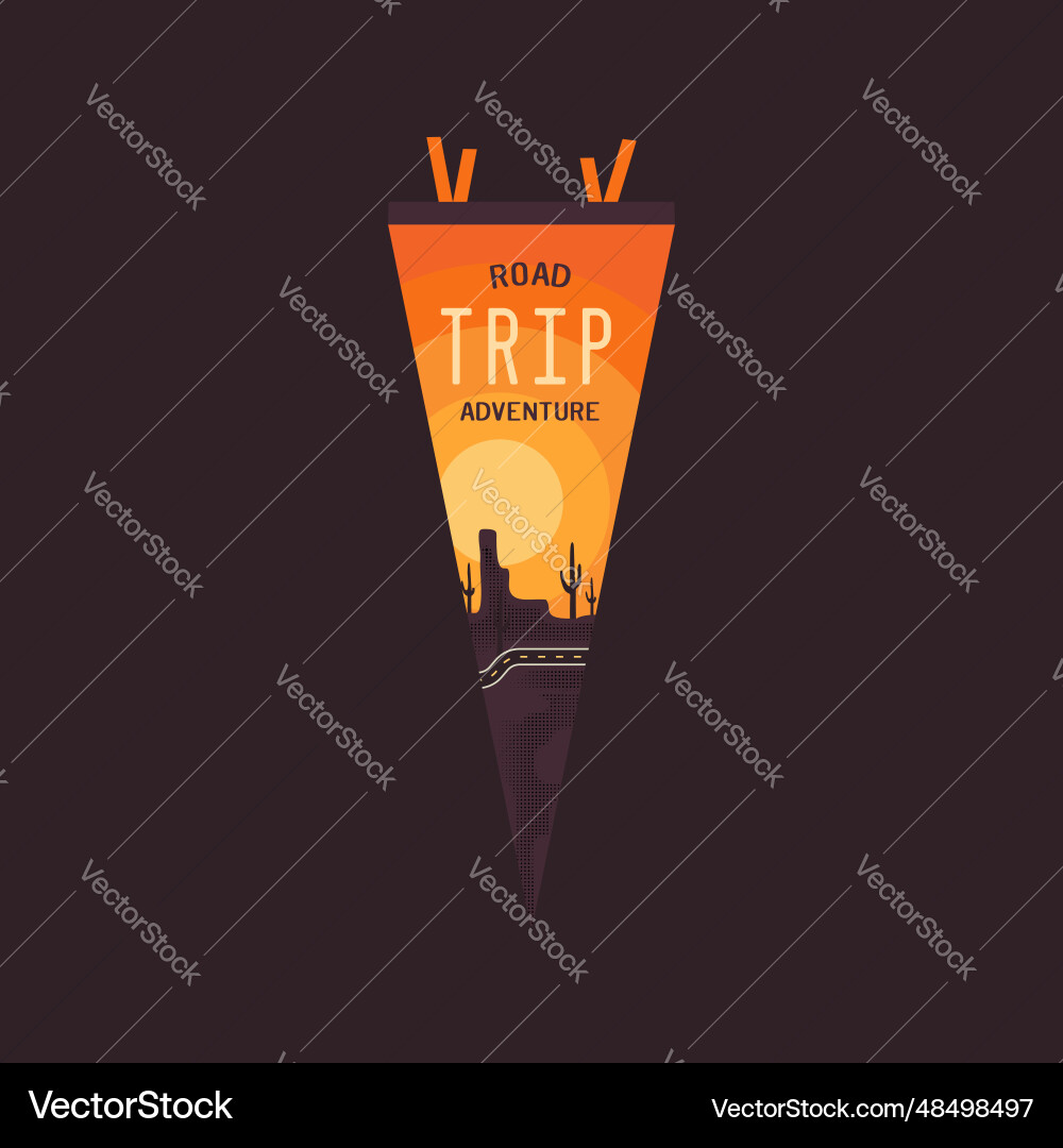 Adventure pennant camping flag design Royalty Free Vector