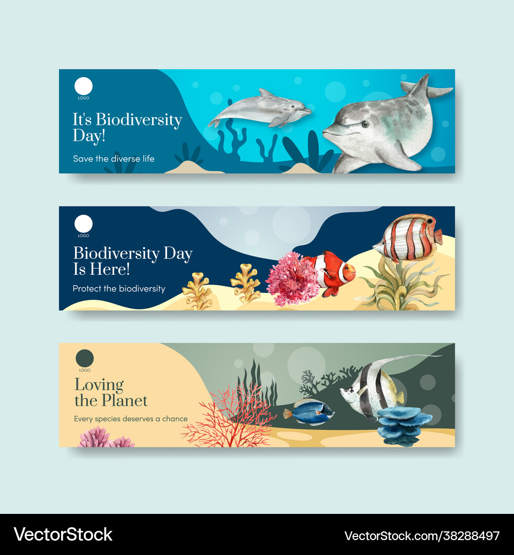 Banner template with biodiversity as natural Vector Image