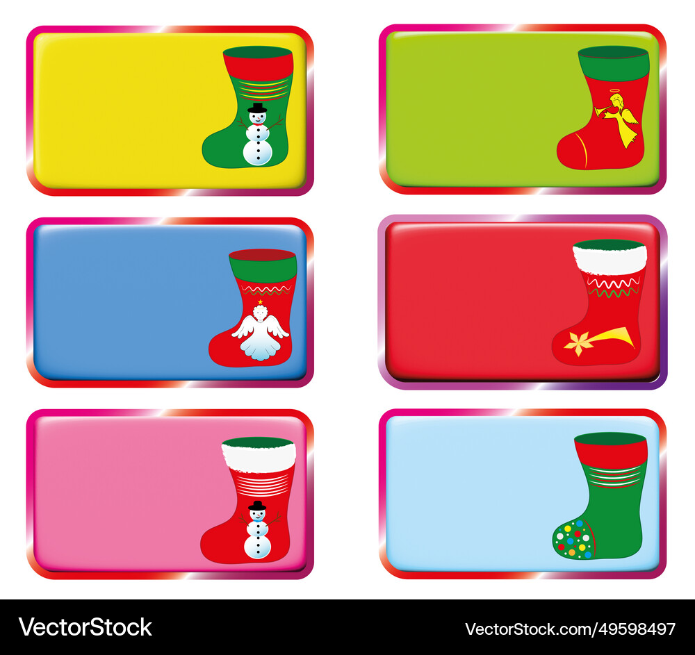 Blank christmas labels with motifs set Royalty Free Vector