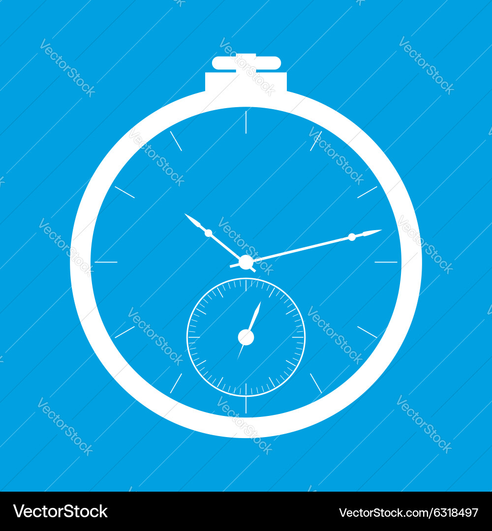 Clock white icon Royalty Free Vector Image - VectorStock