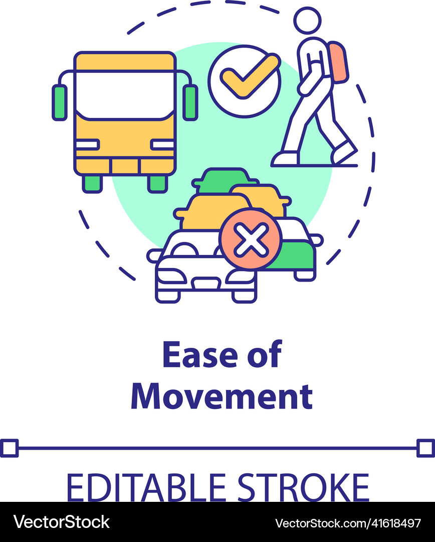 Ease of movement concept icon Royalty Free Vector Image