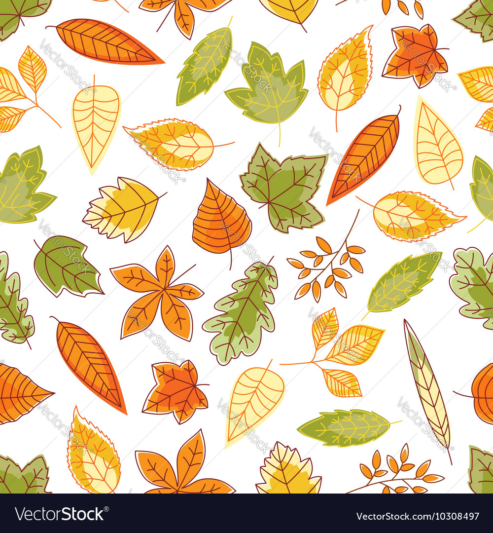 Falling leaves seamless pattern background Vector Image