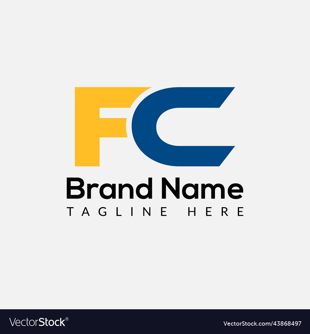 FC Initial Lettermark Logo Royalty Free Vector Image