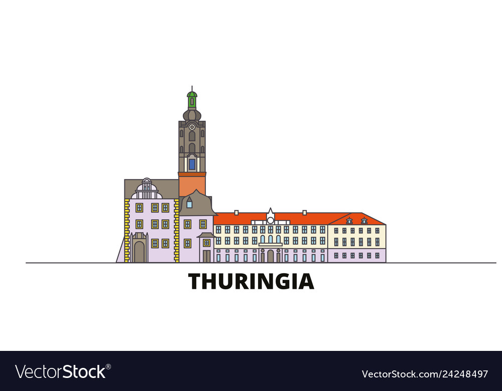 Germany thuringia flat landmarks Royalty Free Vector Image