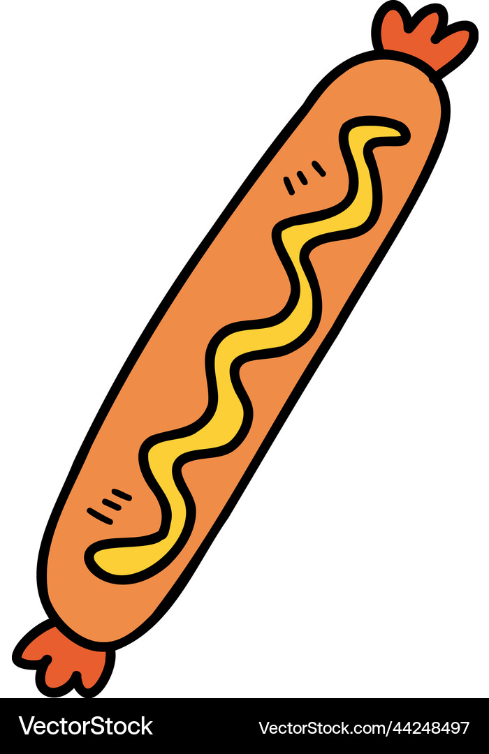 Hand drawn delicious sausage Royalty Free Vector Image