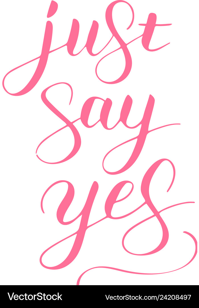 Just say yes phrase to propose and pop Royalty Free Vector