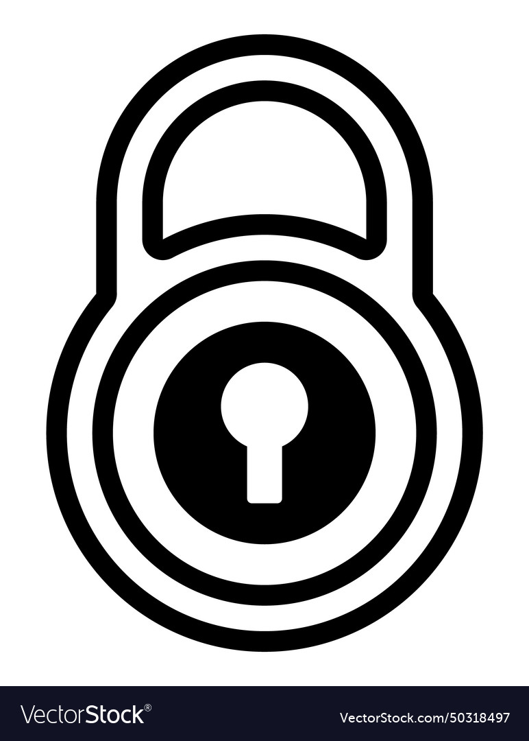 Lock flat icon isolated on white background Vector Image