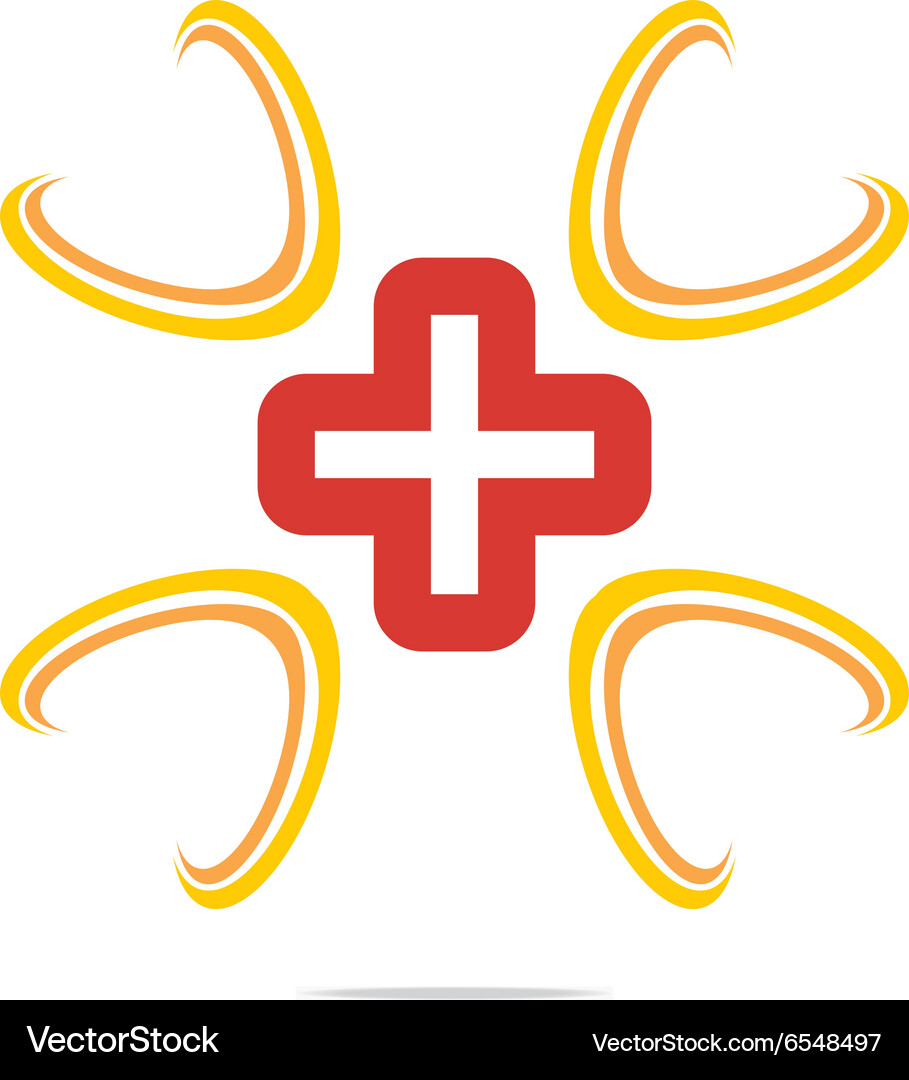 Logo red medical icon design perfect Royalty Free Vector