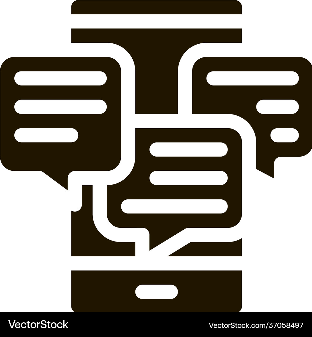 Many telephone messages icon glyph Royalty Free Vector Image