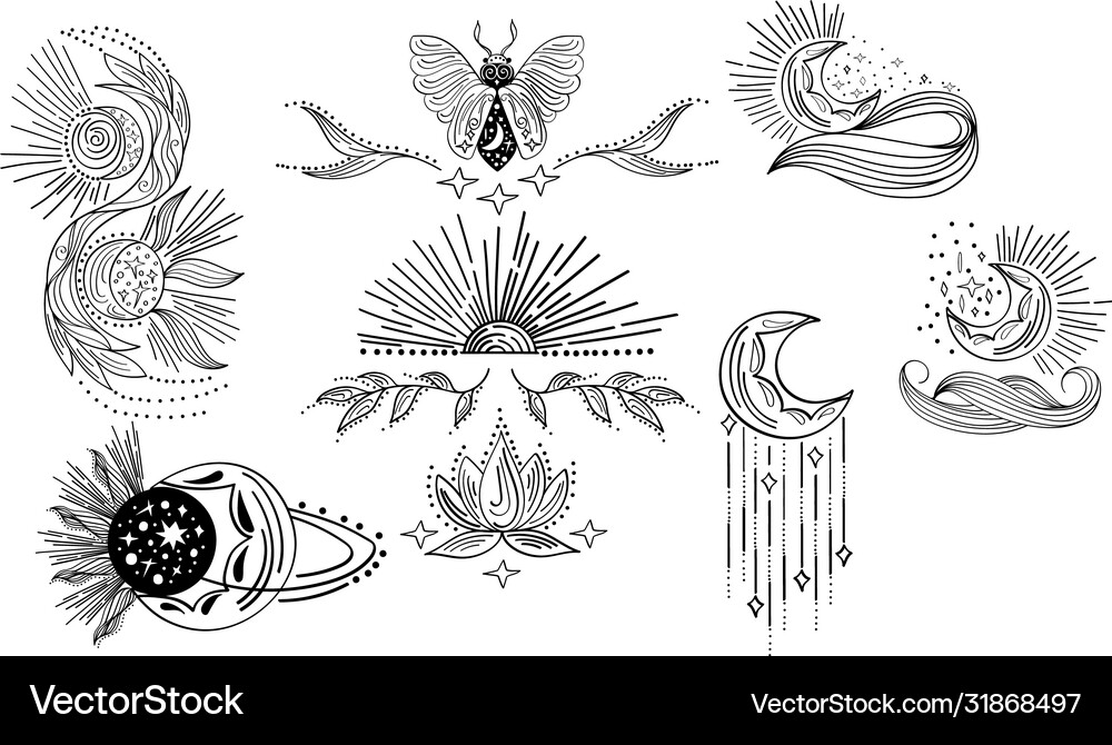 Mystical and mysterious symbols Royalty Free Vector Image