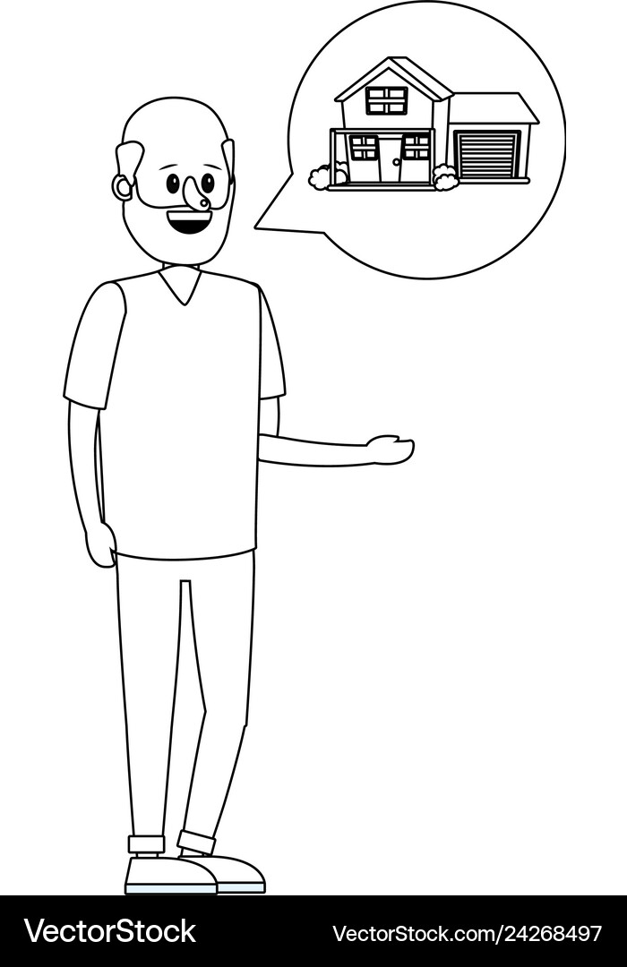 Real estate man cartoon Royalty Free Vector Image