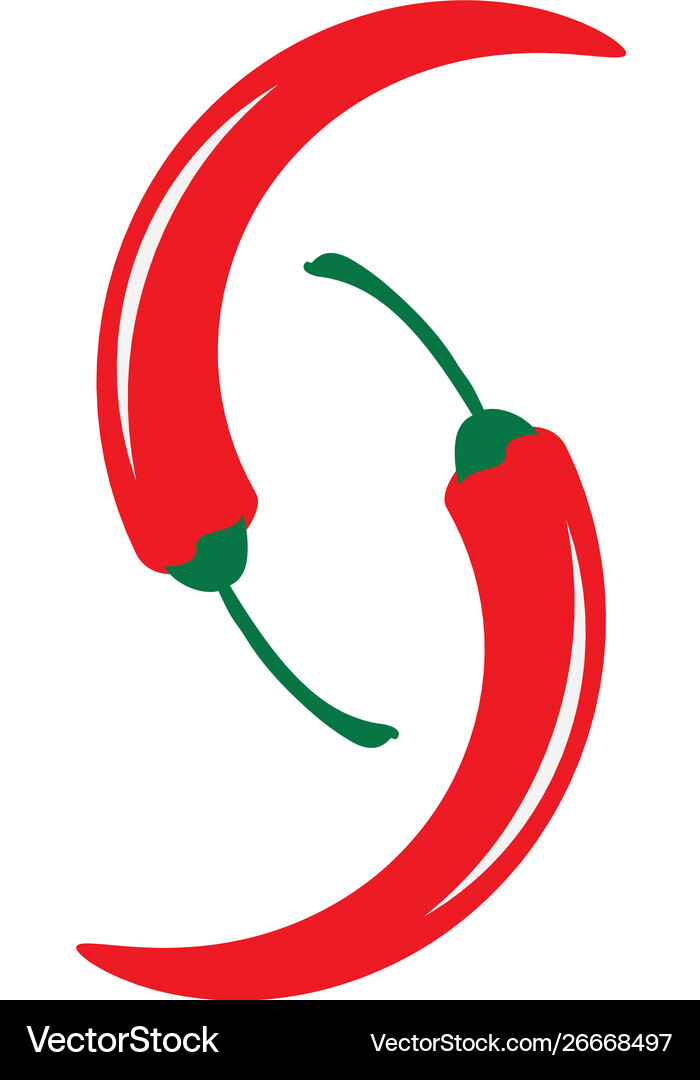 Red hot natural chili icon Royalty Free Vector Image