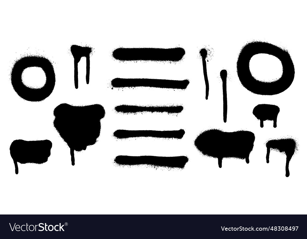 Set of graffiti spray banner paint Royalty Free Vector Image