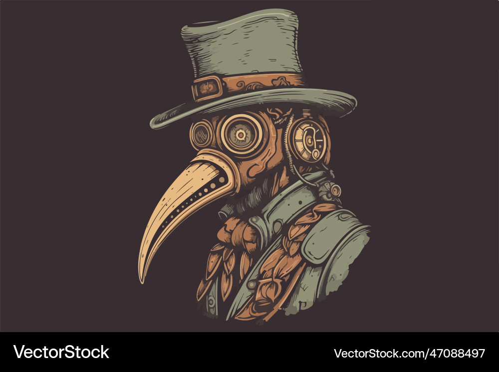 Steampunk plague doctor vintage Royalty Free Vector Image