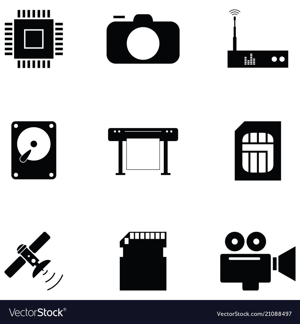 Technology icon set Royalty Free Vector Image - VectorStock