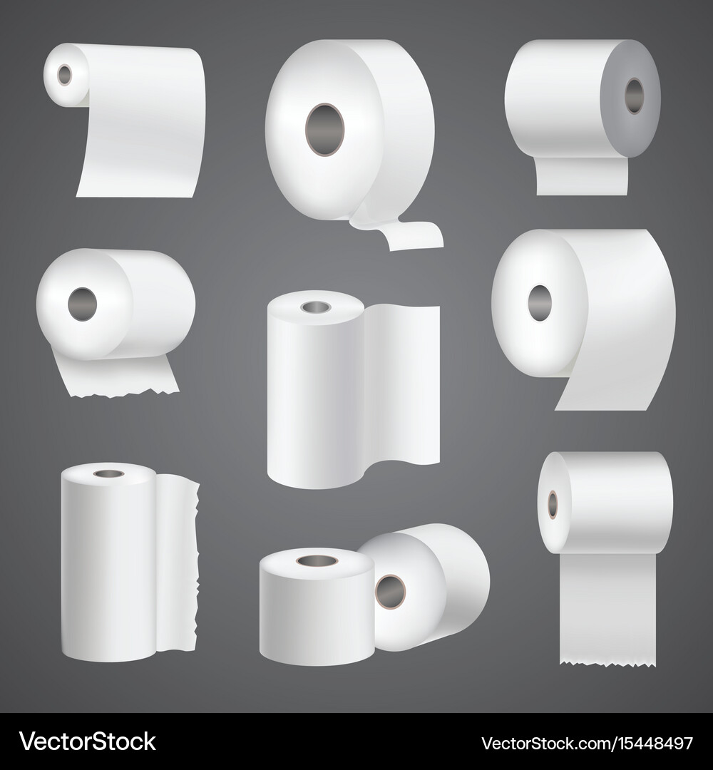 Toilet Paper Roll Mockup Set Royalty Free Vector Image