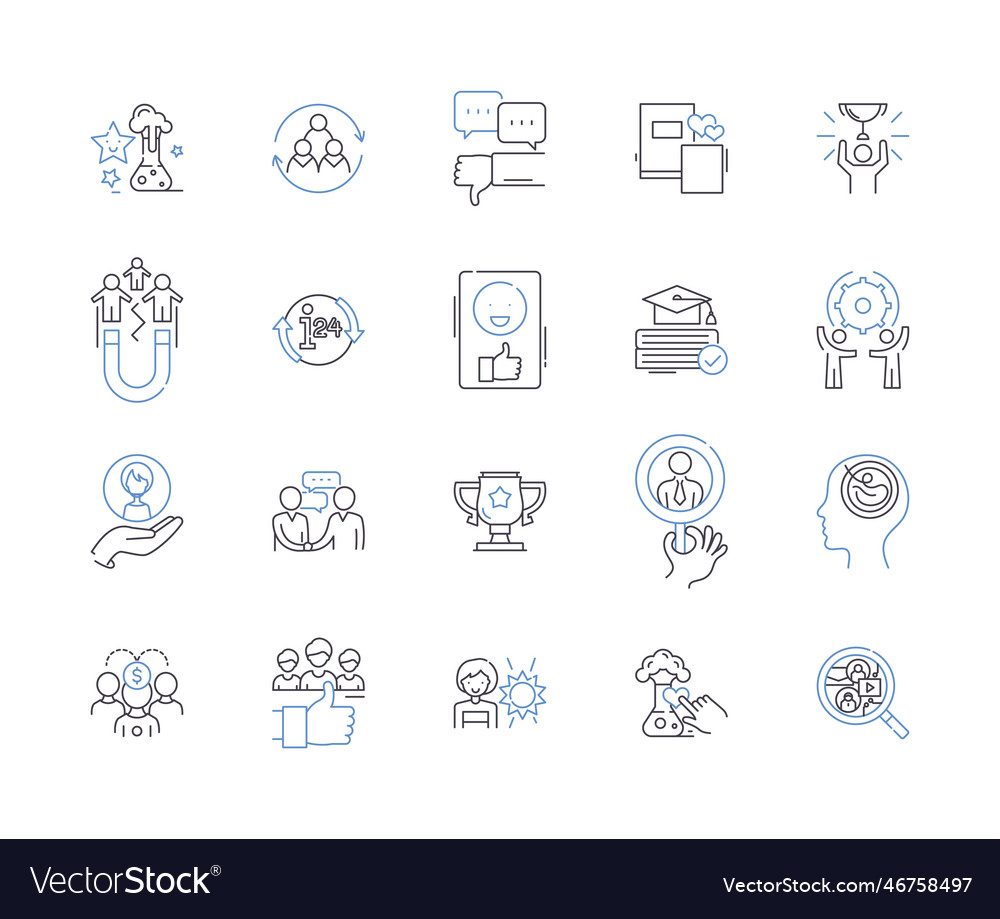 Training and business outline icons collection Vector Image