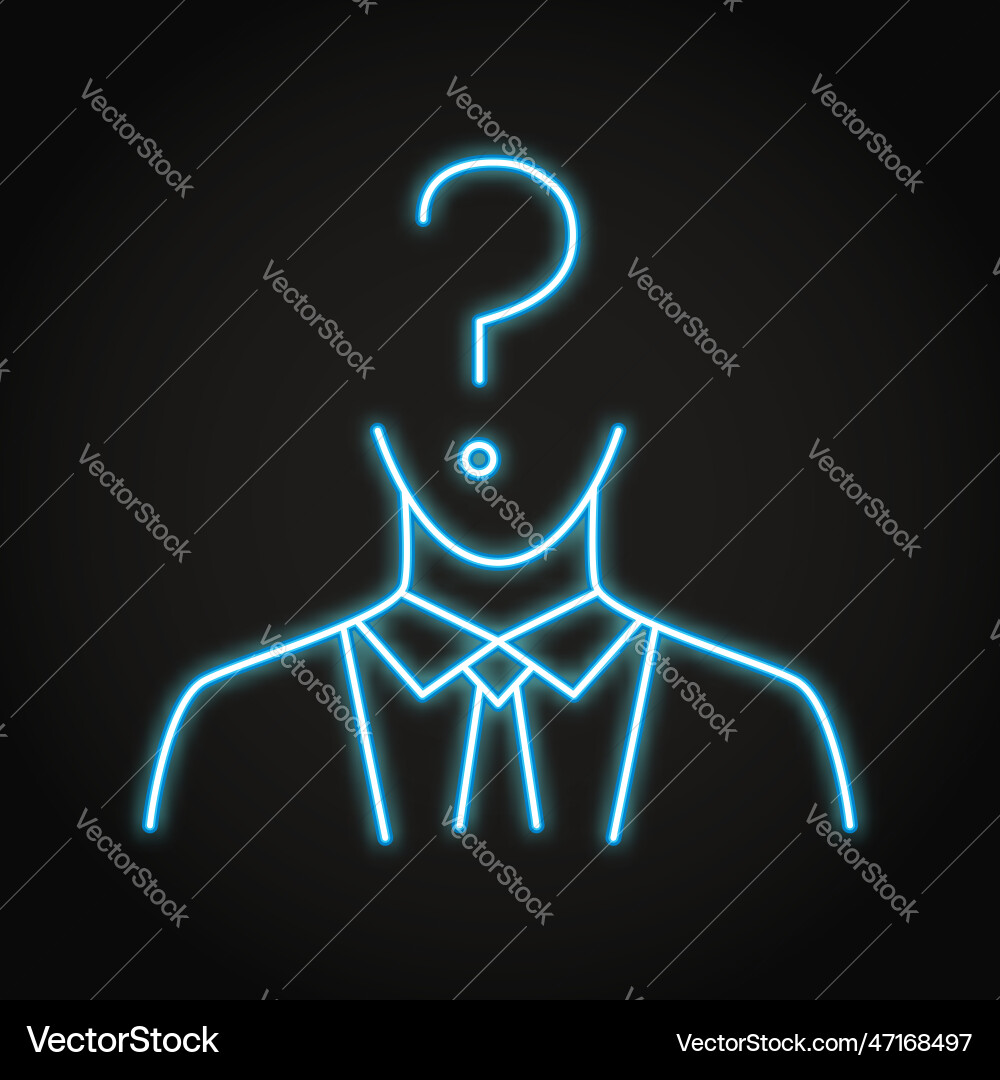 Unknown person neon icon in line style Royalty Free Vector